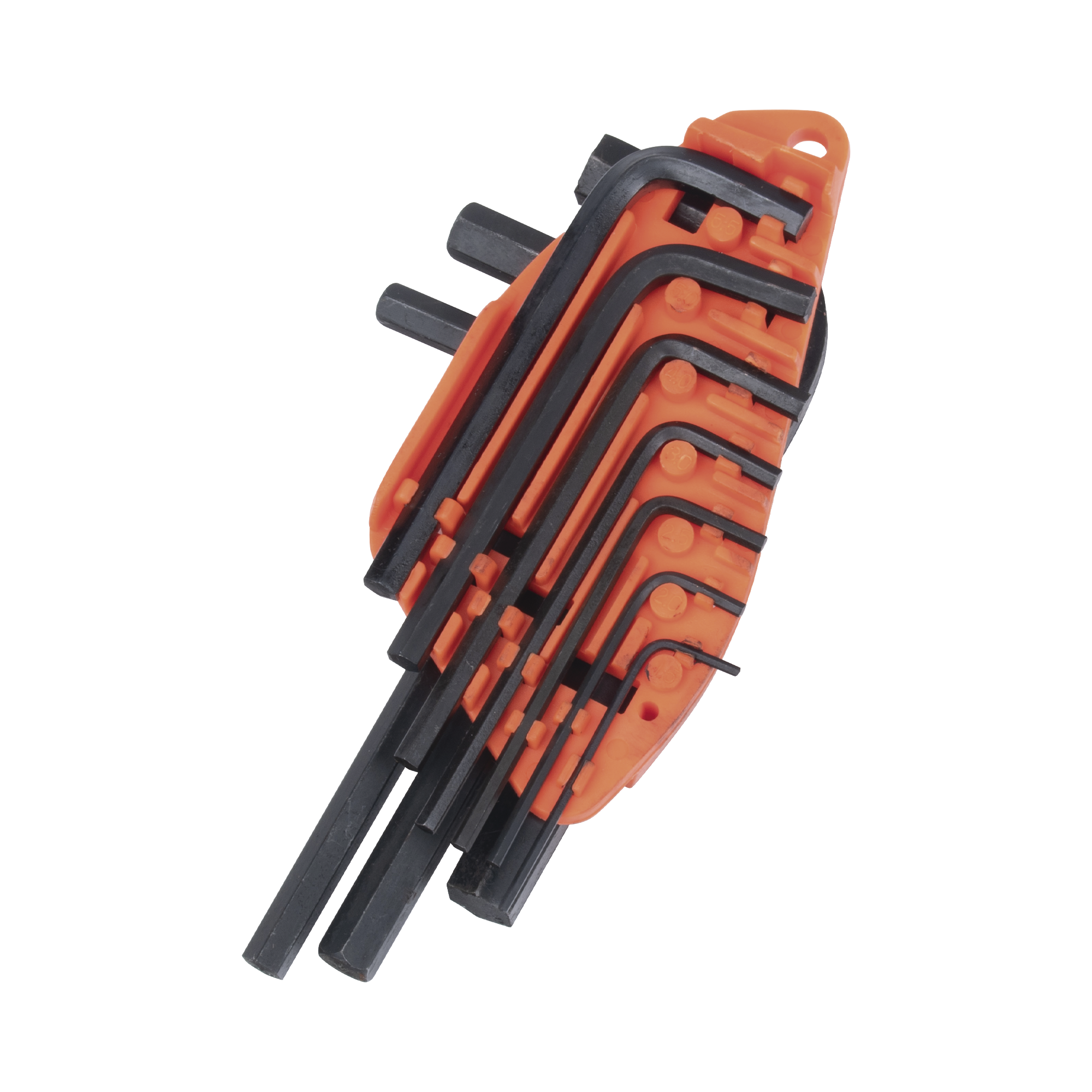 Juego de 10 Llaves Hexagonales Allen Milimétricas con Portallaves Plástico.